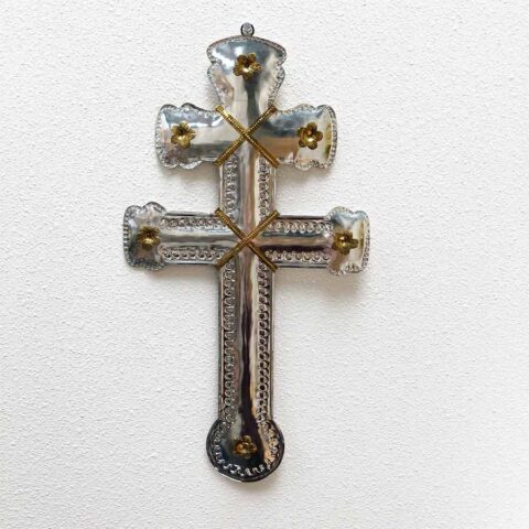 Tin Cross with Brass-Colored Tin Ornamentation (Mexico) - La Farge ...